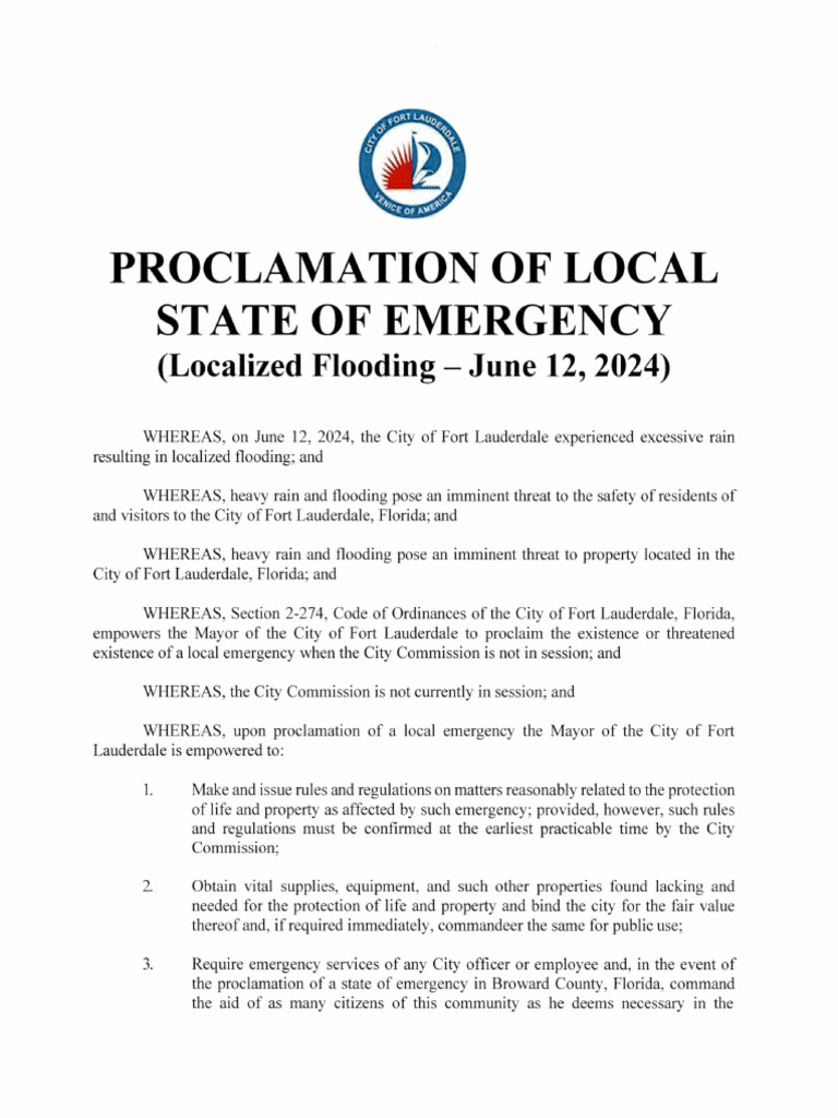 Proclamation of Local State of Emergency - June 12, 2024 | PDF