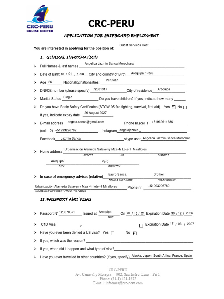 Application - CRC 2023 | PDF | Travel Visa