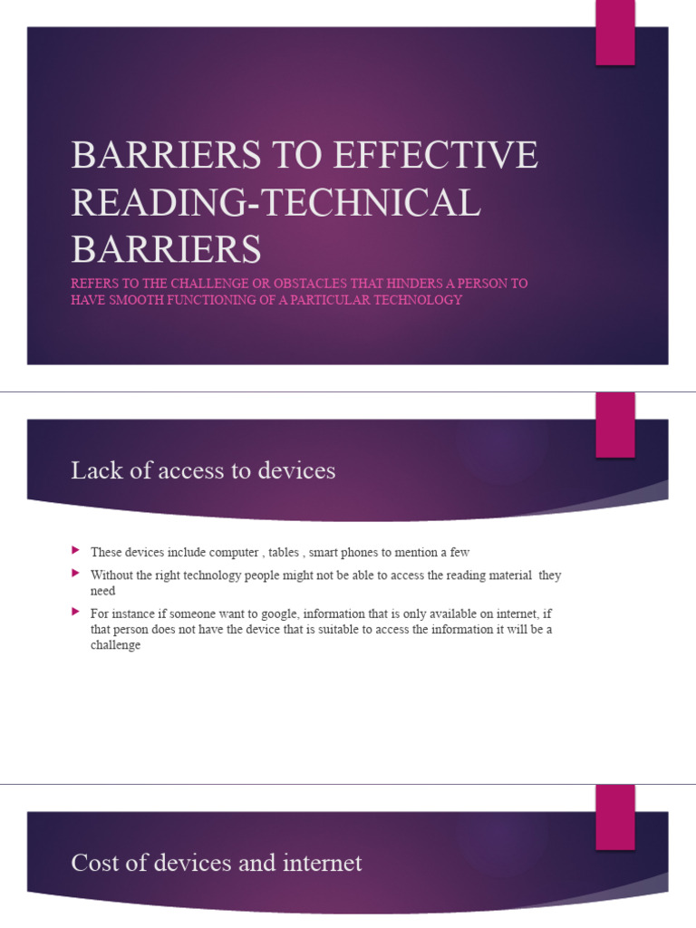 Barriers To Effective Reading-Technical Barriers | PDF | Visual ...