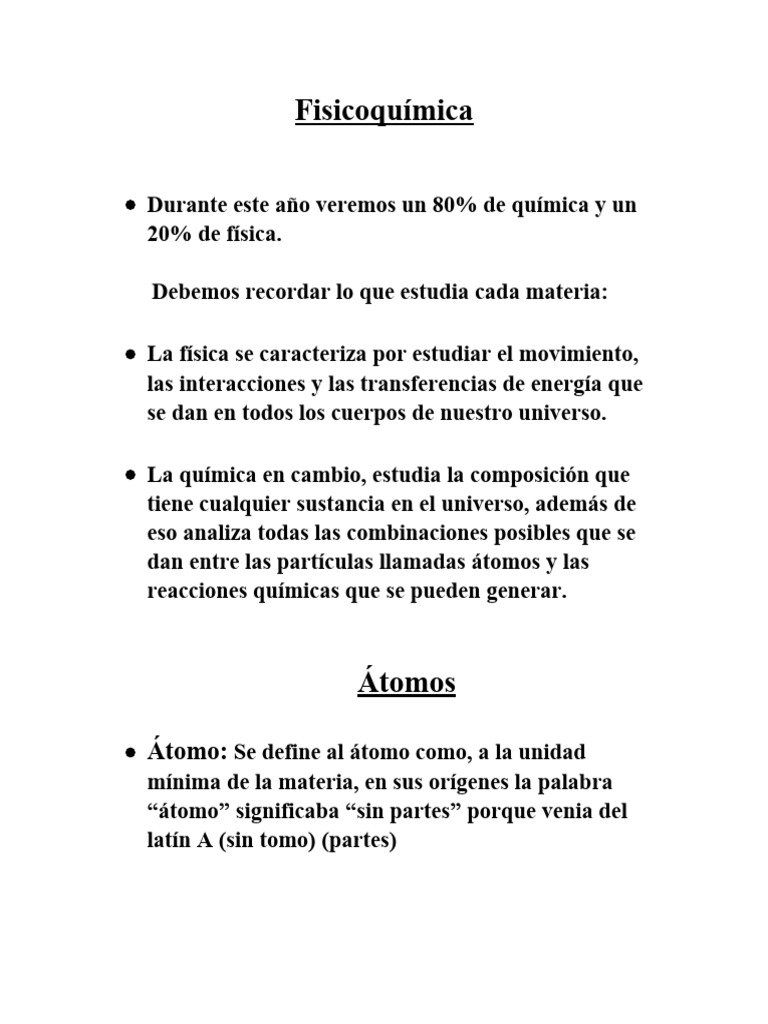 Fisico Qu Í Mica | Descargar gratis PDF | Química | Átomos
