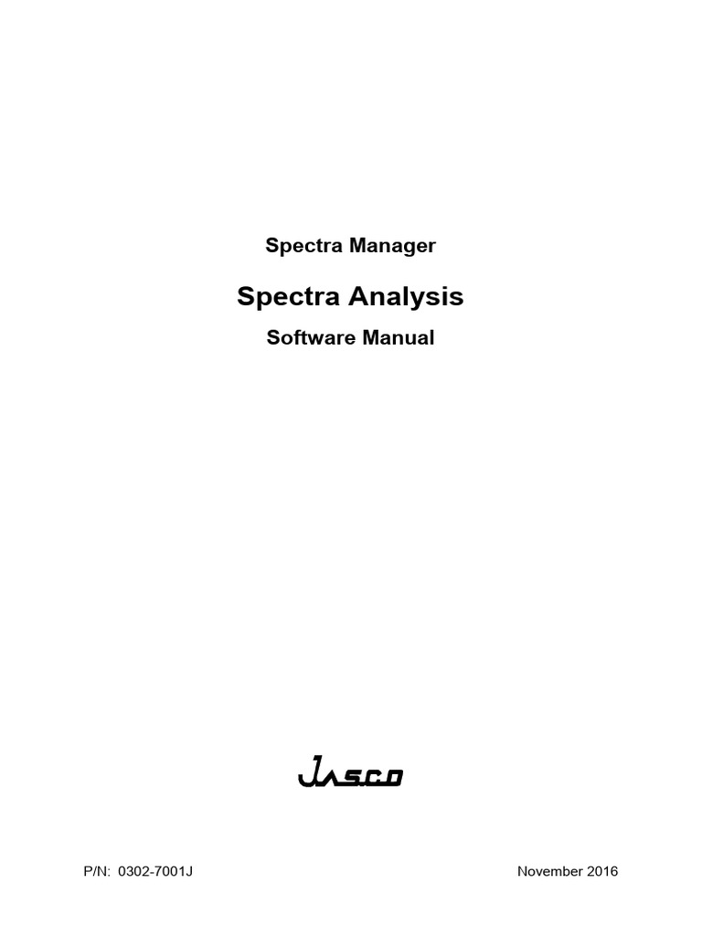 Spectra Manager Software Manual | PDF | Spectroscopy | Computer File