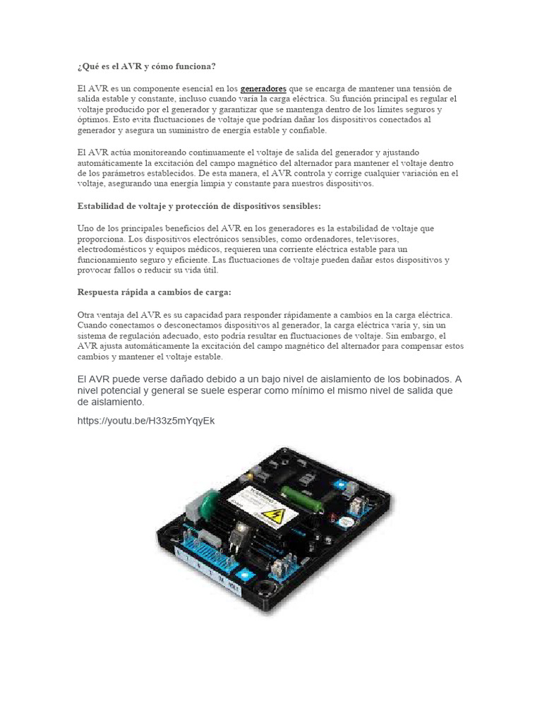 Qué Es El AVR y Cómo Funciona | PDF