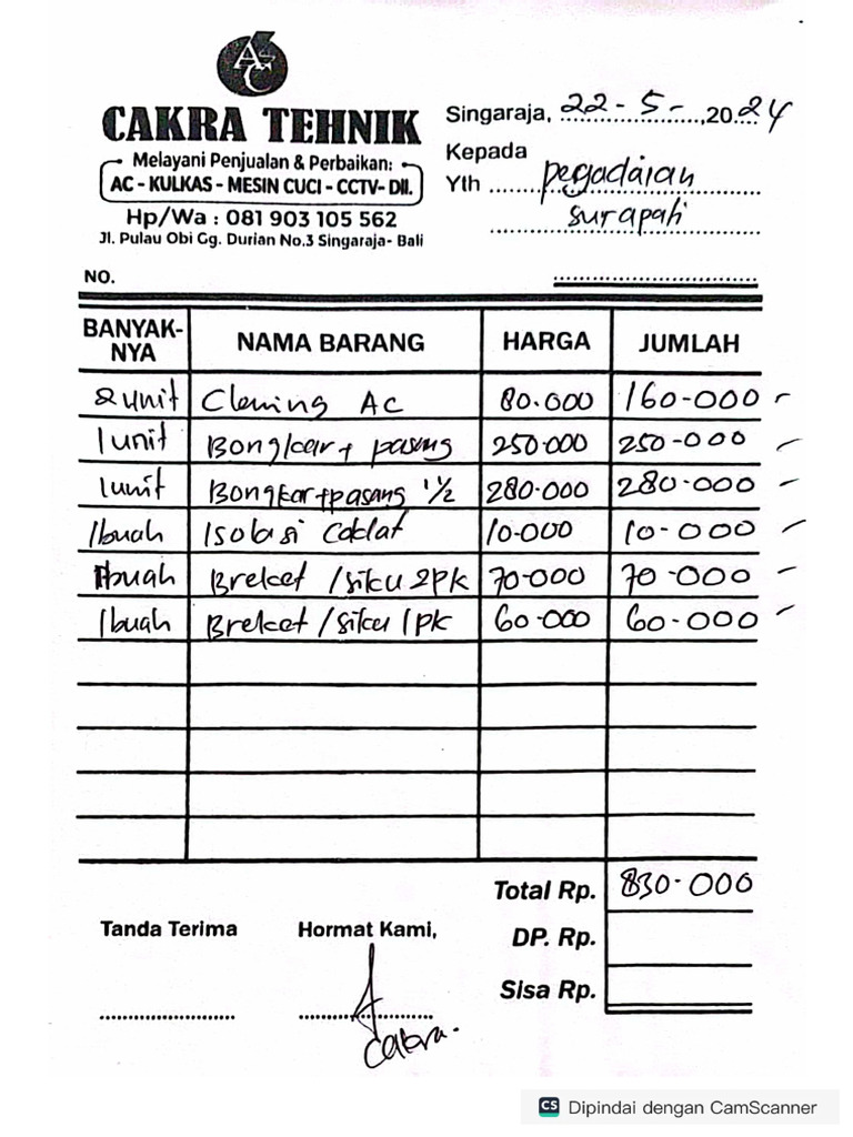 Nota Service Ac | PDF