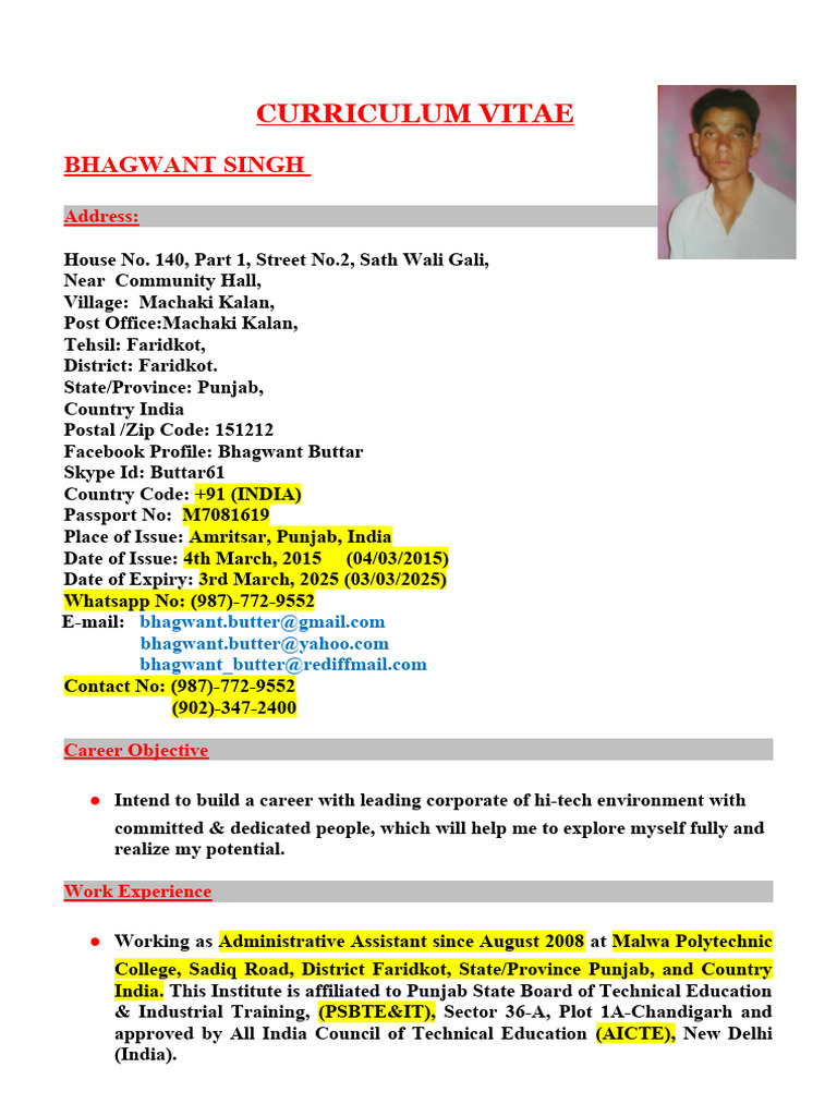 Curriculum Vitae2 | Download Free PDF | Punjab | System Software