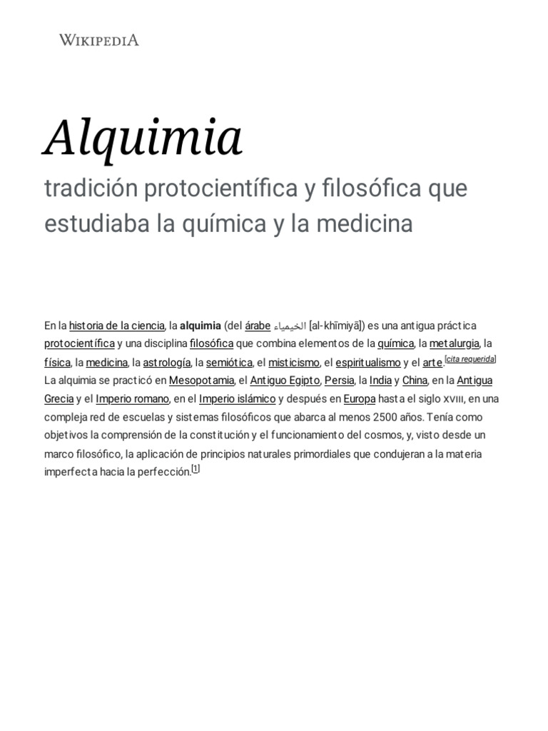 Alquimia - Wikipedia, La Enciclopedia Libre | PDF | Alquimia