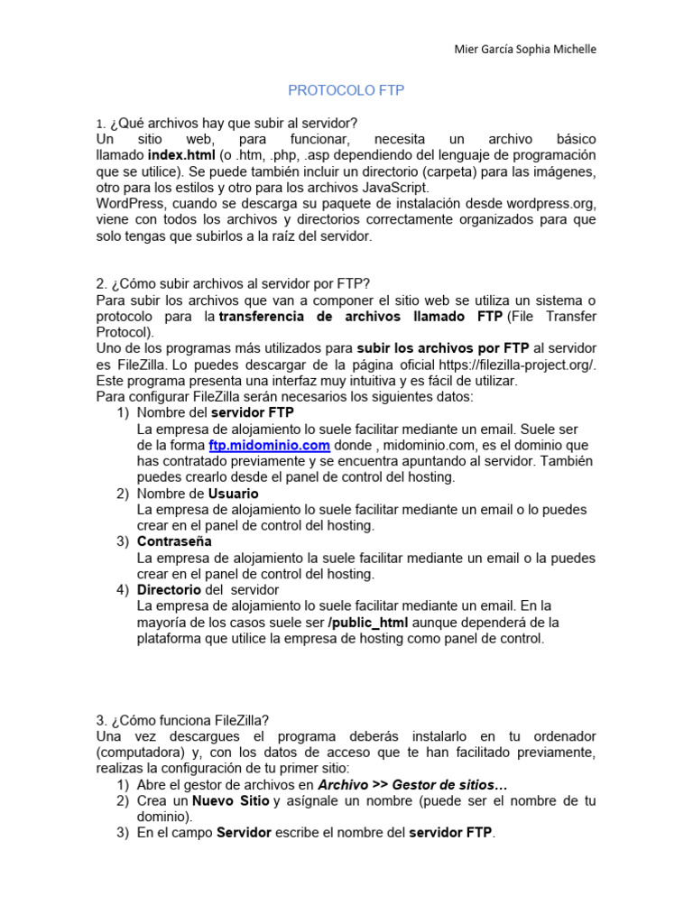 Protocolo FTP | PDF | Protocolo de transferencia de archivos | Archivo ...