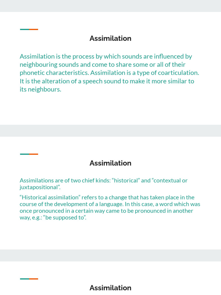 Assimilation | PDF | Philology | Language Arts & Discipline