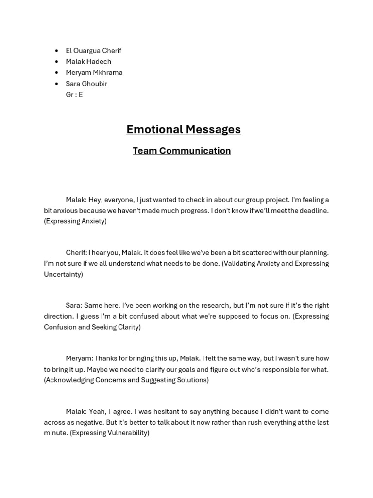 Emotional Messages | Download Free PDF | Communication | Anxiety