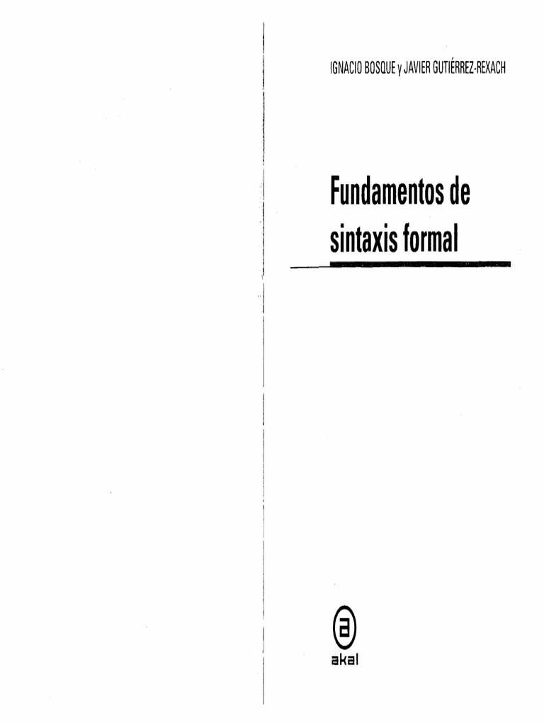 Introducción a la Sintaxis Formal | PDF