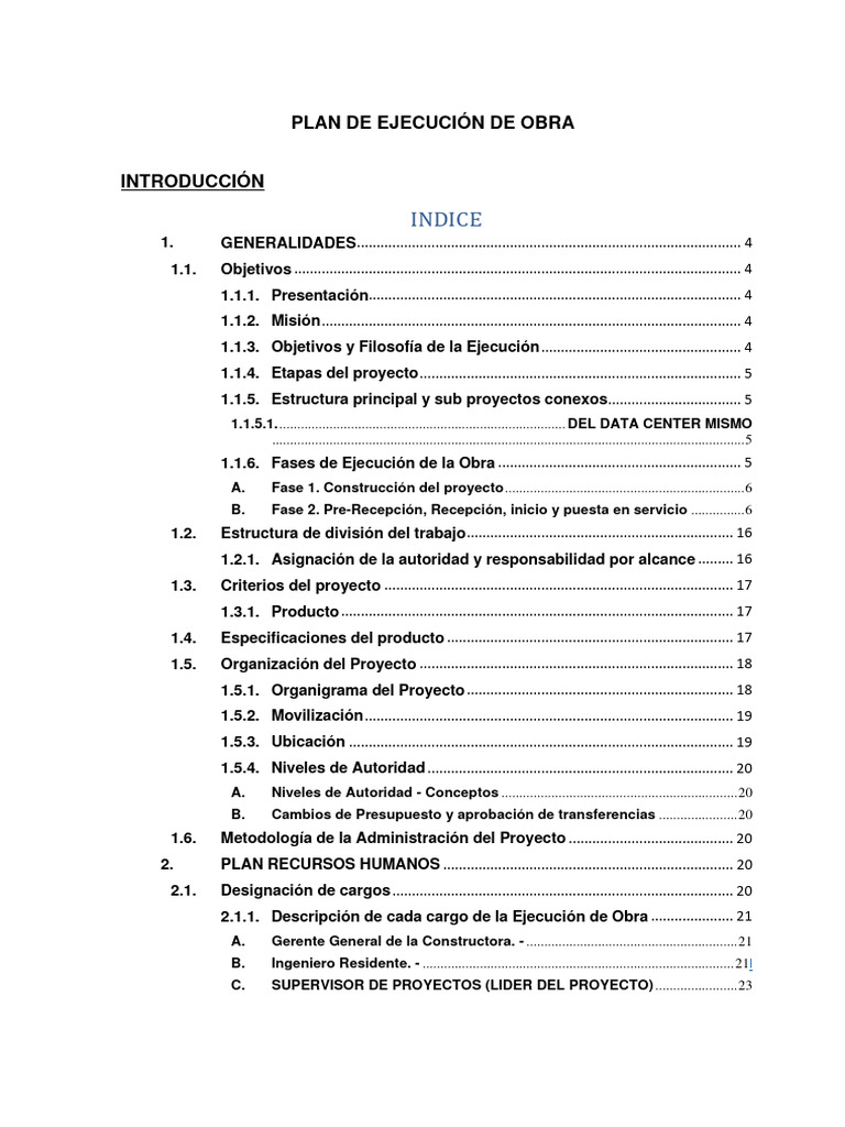 Plan de Trabajo-Ejecución de Obra | Descargar gratis PDF | Fundación (Ingeniería) | Hormigón