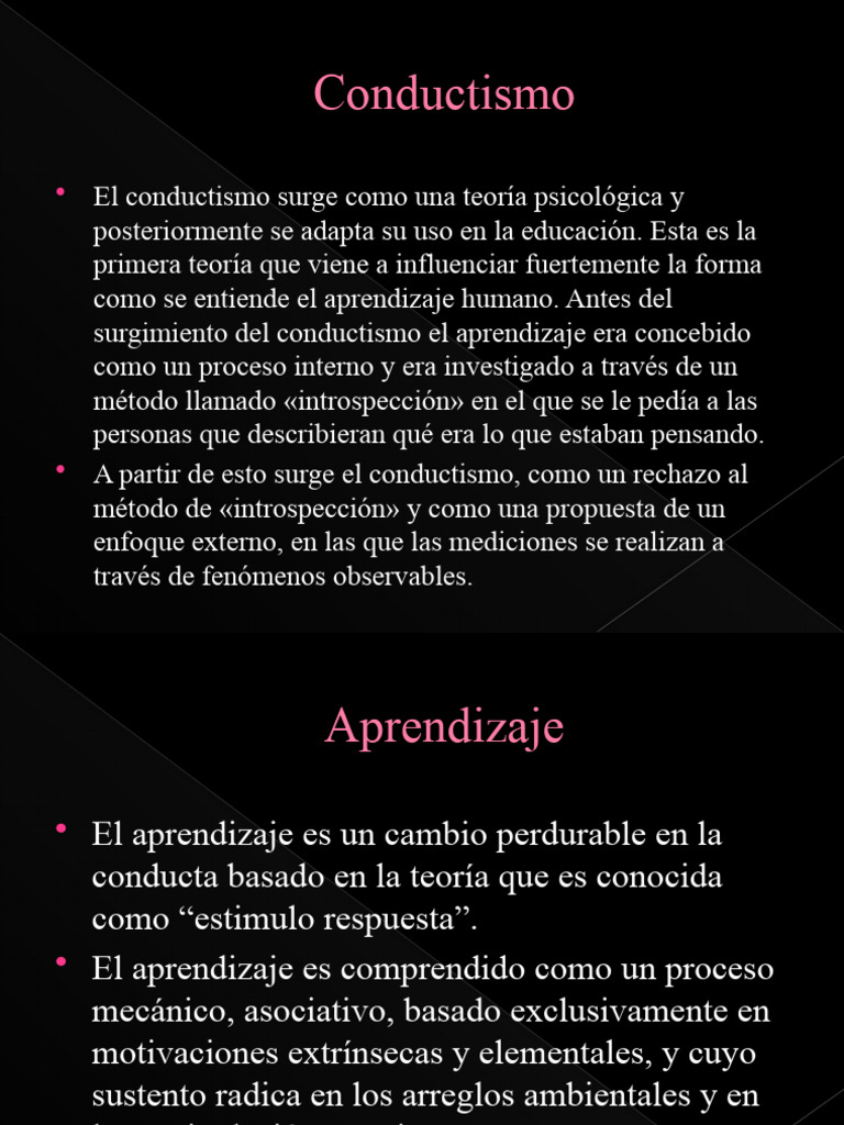 Conductismo | PDF | Aprendizaje | Behaviorismo