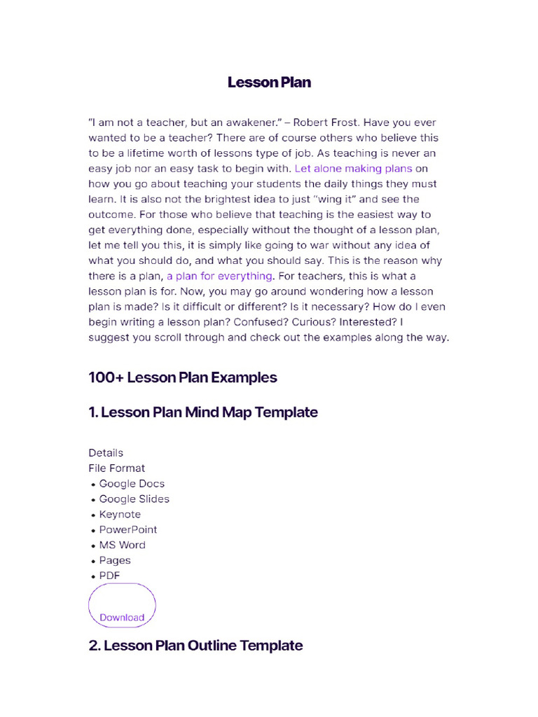 Guide On Lesson Plan | PDF