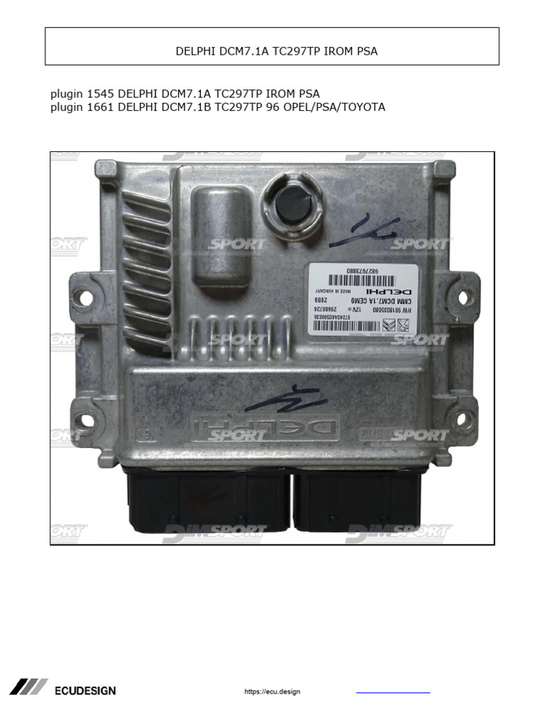 Delphi Dcm7.1a tc297tp Irom Psa | PDF