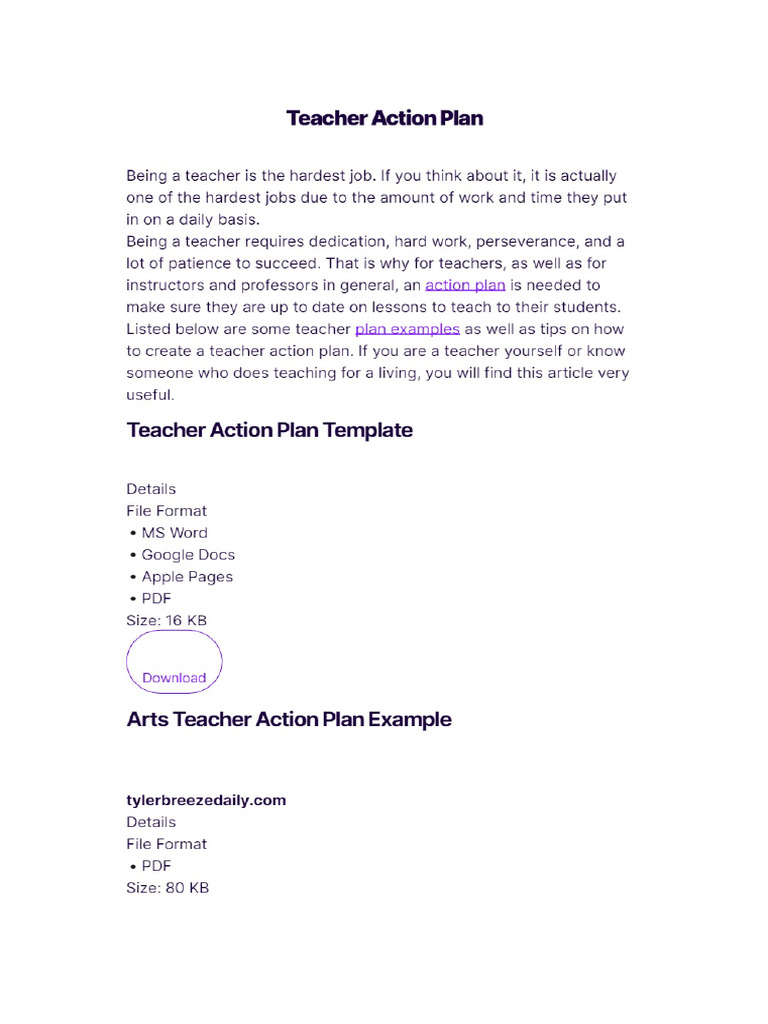 Teaching Action Plan | PDF