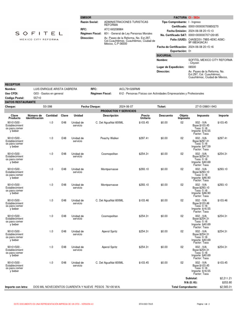 Sofitel 1 | PDF | Dinero | Pagos