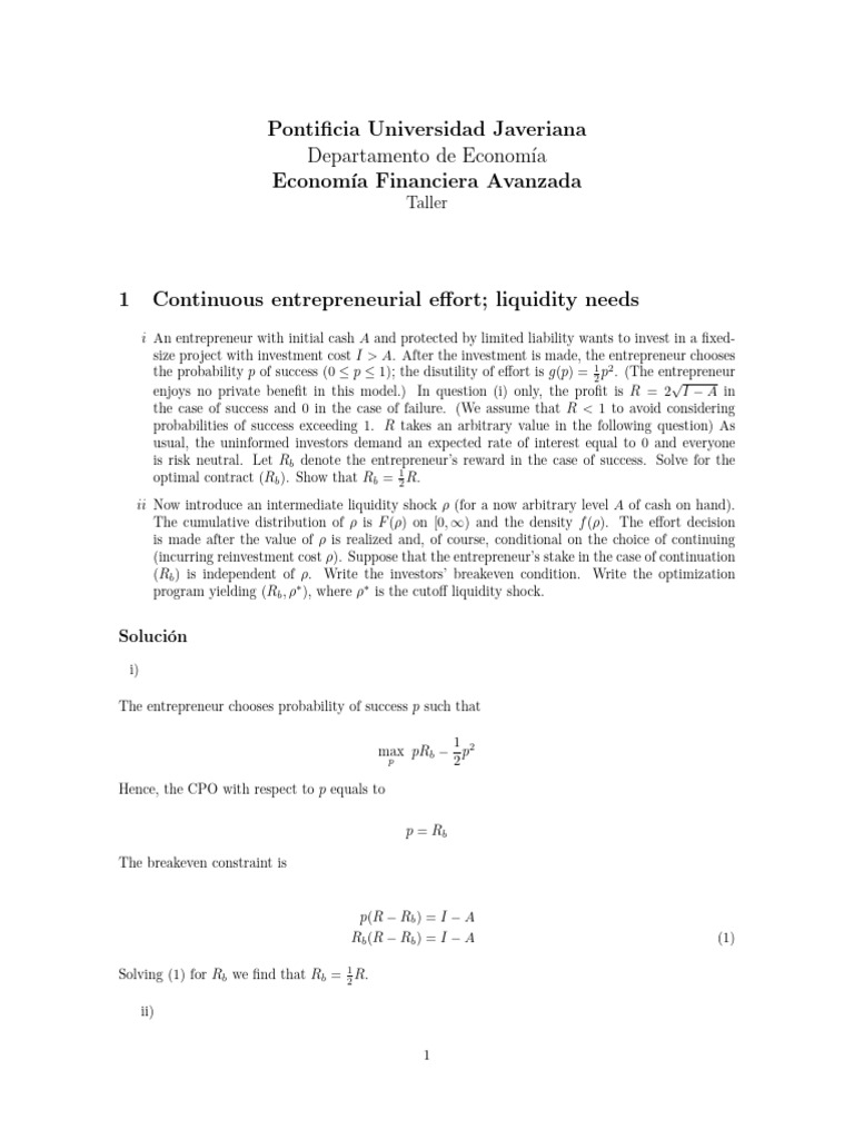 Sol Final Taller | PDF | Interest | Entrepreneurship