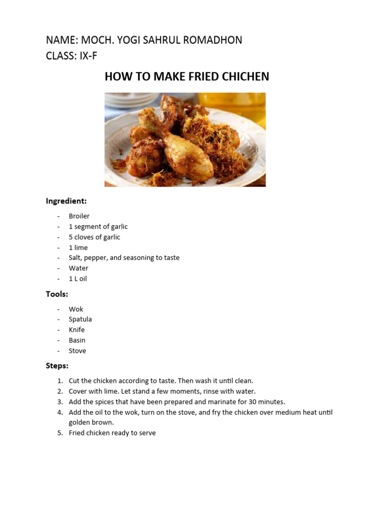 How To Make Fried Chicken | PDF