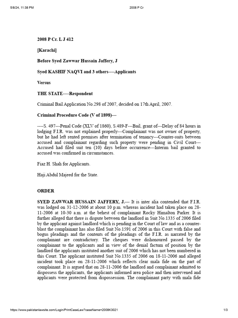 2008 P CRLJ 412 | PDF | Lawsuit | Landlord