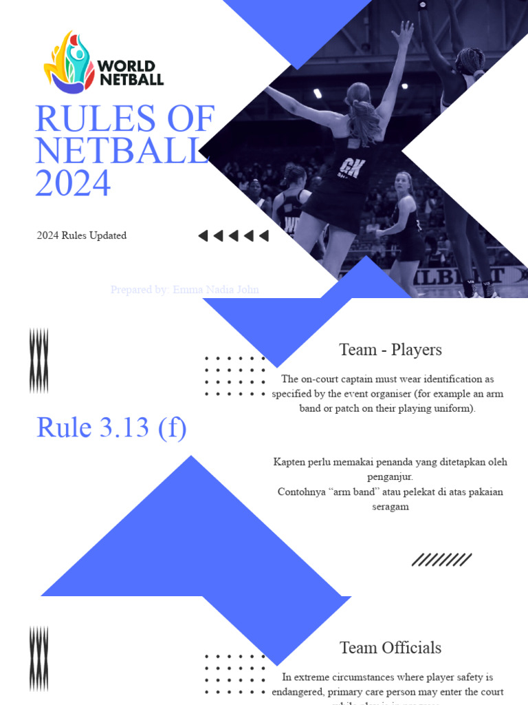 Rules of Netball 2024 (Updated) | PDF | Football Codes | Sport Variants