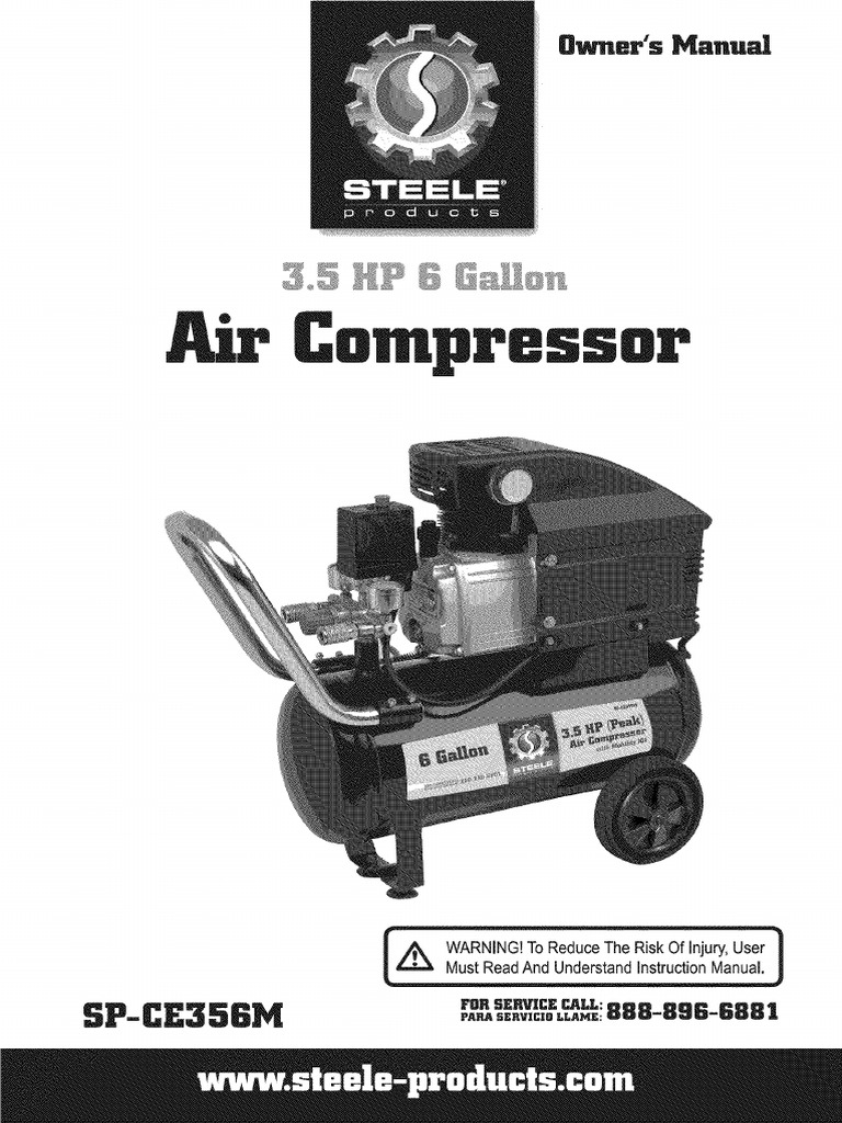Air Compressor Manual - Steele SP-CE356M Manual | PDF | Fuse ...