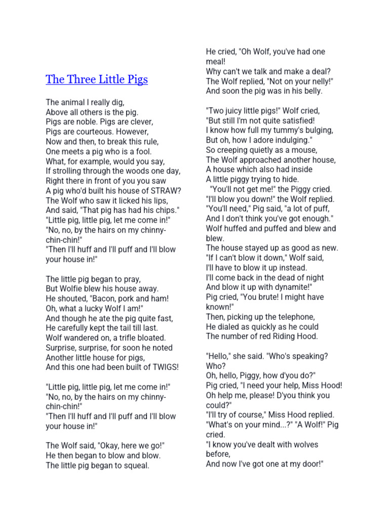 The Three Little Pigs | PDF