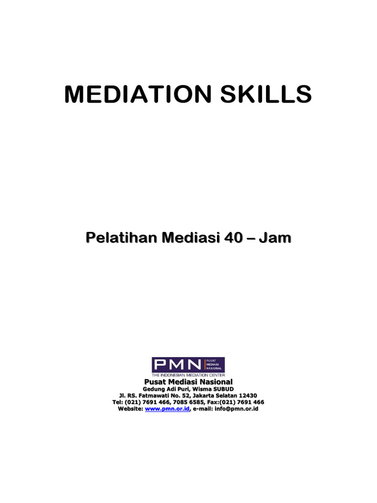 Mediator Skills Theory - (DM) | PDF