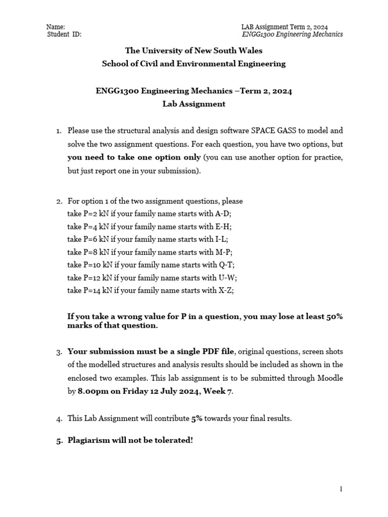 Lab Assignment (1) | PDF | Beam (Structure) | Bending