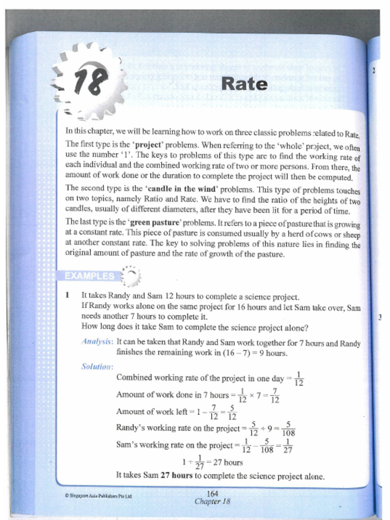 Rates Word Problems Grade 9 | PDF