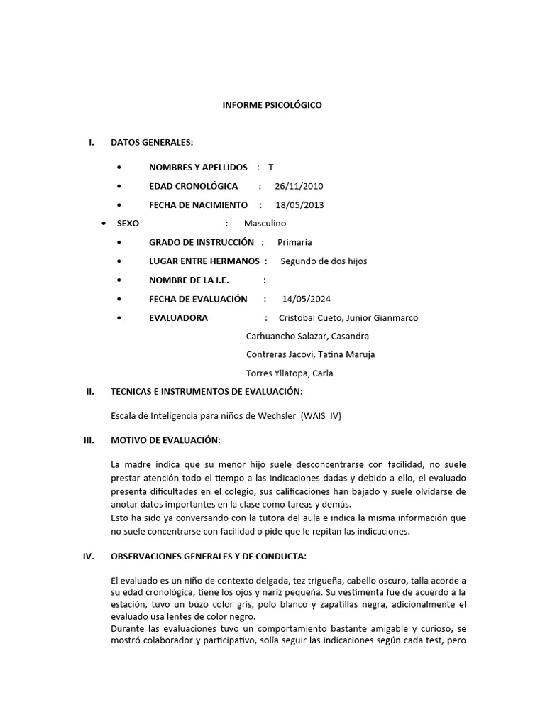 Pruebas Psicológicas 2 - TA2 | PDF | Cociente de inteligencia | Escala ... Pruebas Psicológicas 2 - TA2 | PDF | Cociente de inteligencia | Escala ...