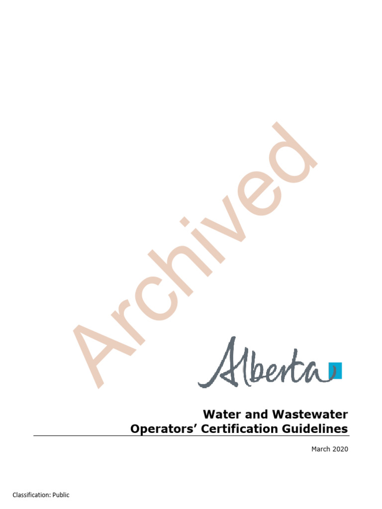 Aep Operators Certification Guidelines 2020 03 | PDF | Sewage Treatment ...