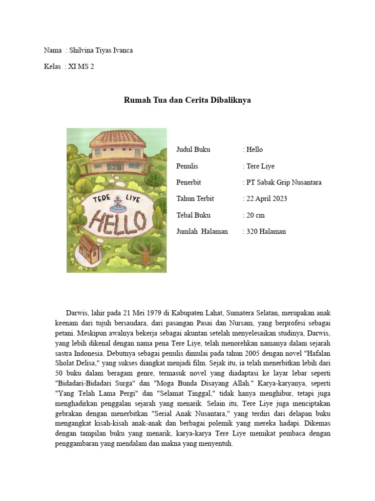 Resensi Novel Hello Tere Liye | PDF