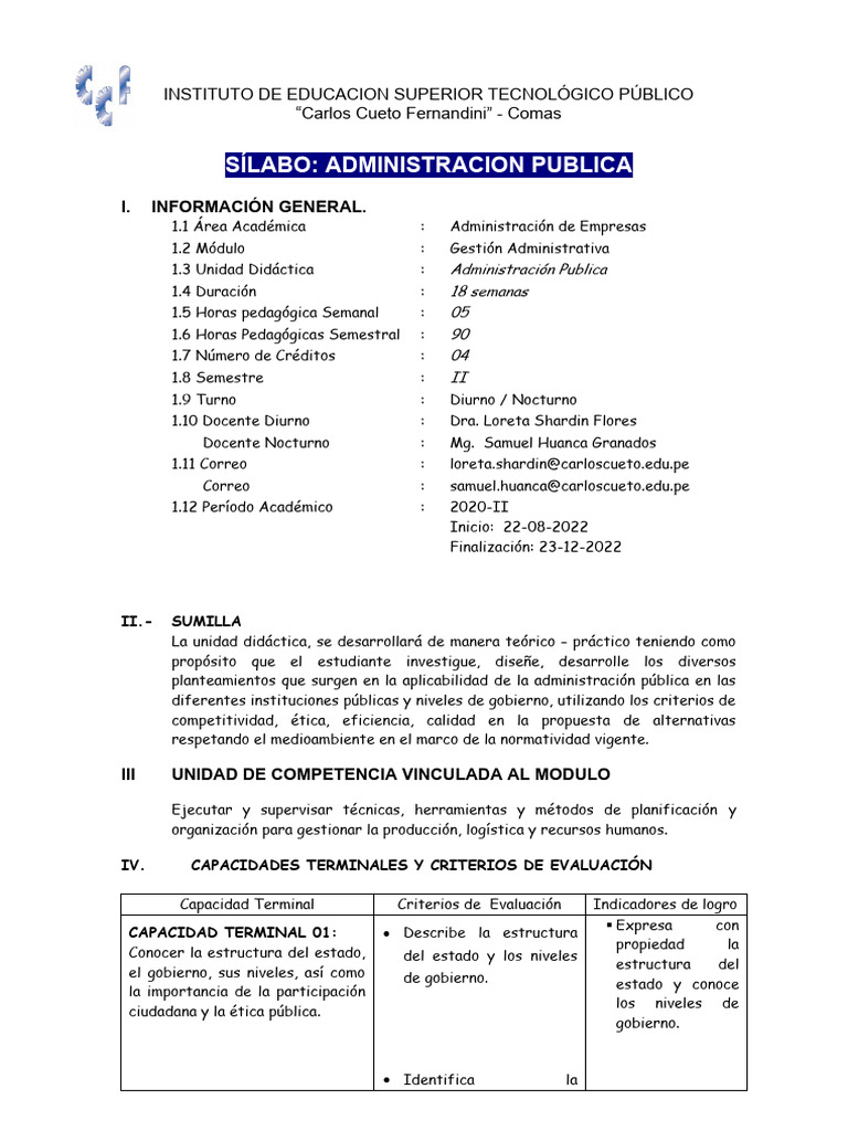 2022 - Shardin-Y Huanca - AMINISTRACION PUBLICA | PDF | Evaluación ...