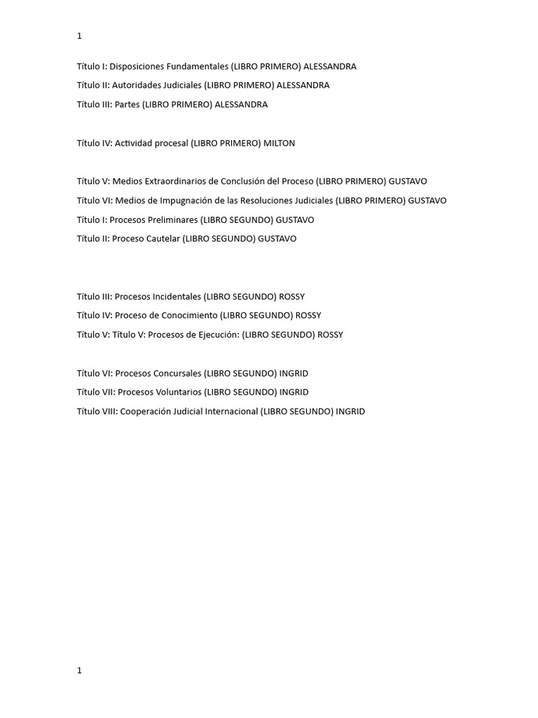 Libro Primero y Segundo NCPC - Resumen | PDF | Mandato | Sentencia (ley)