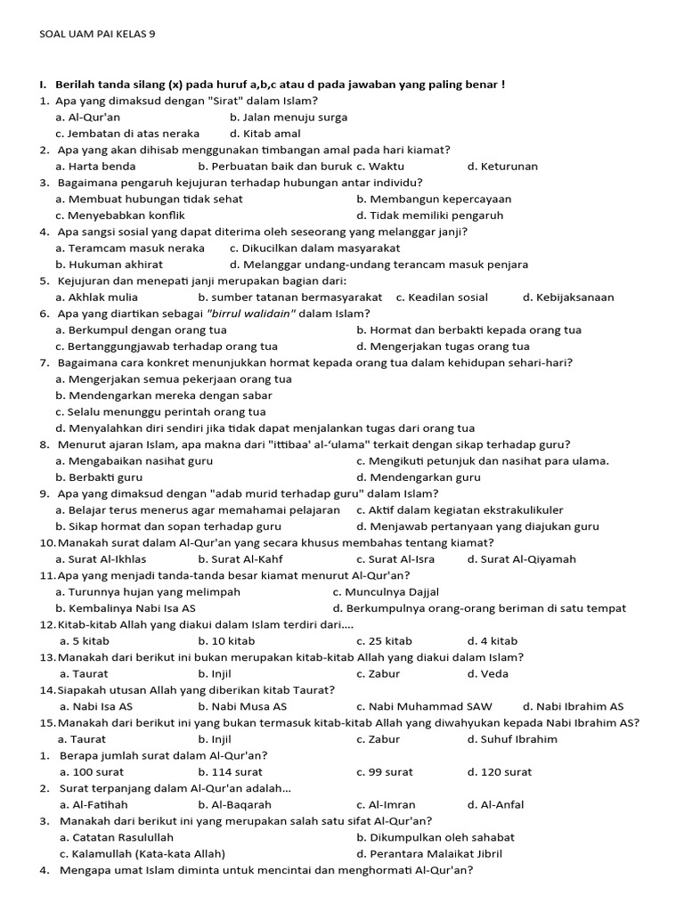 Soal UAM SMPI 2024 | PDF