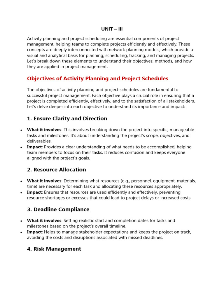 UNIT III - A | Download Free PDF | Project Management