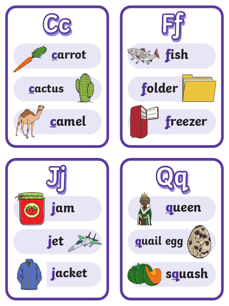Flashcards Marungko C F J Q V X Z | PDF
