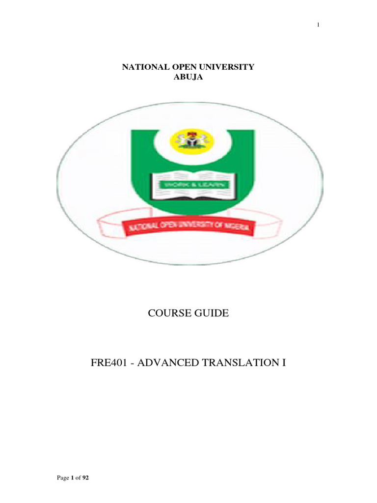 FRE401 | PDF | Knowledge | Translations