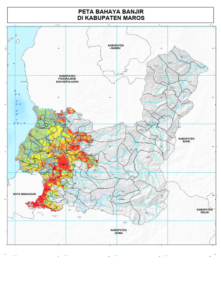 Peta Bahaya Banjir Kabupaten Maros | PDF
