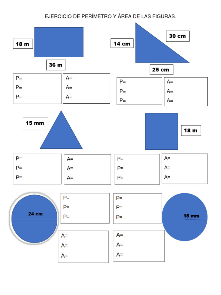 4. EJERCICIO DE PERÍMETRO Y ÁREA DE LAS FIGURAS | PDF