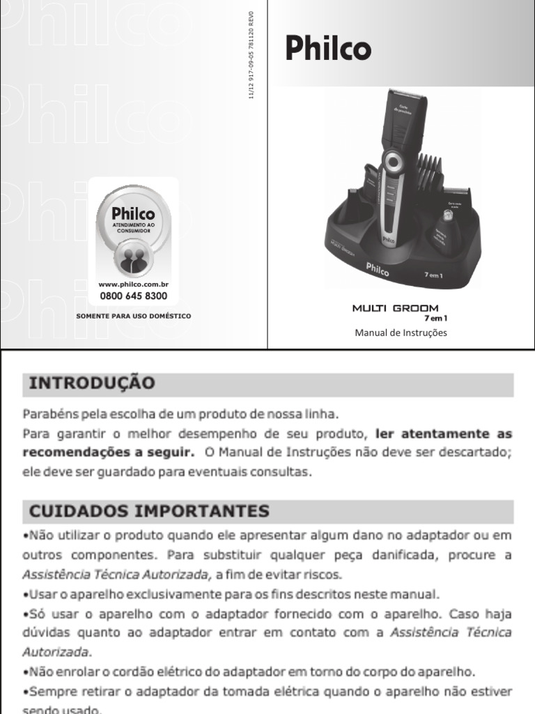 Manual do Depilador Philco Premium | PDF | Tempo | Eletricidade