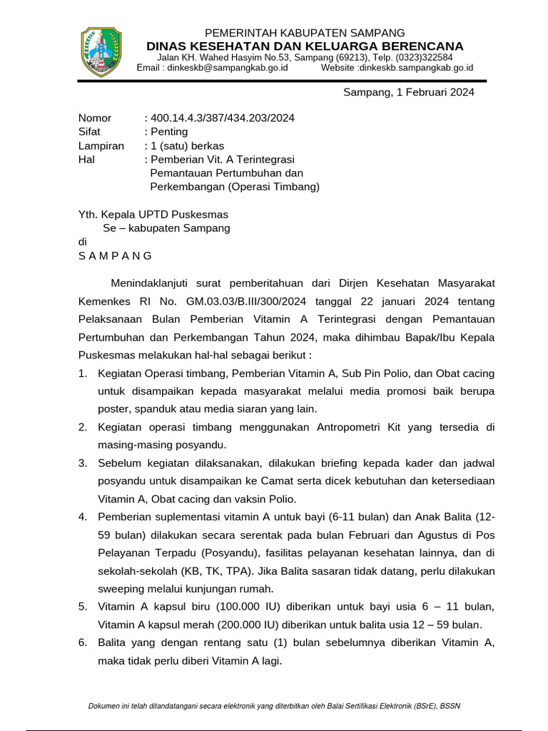 Surat Operasi Timbang | PDF