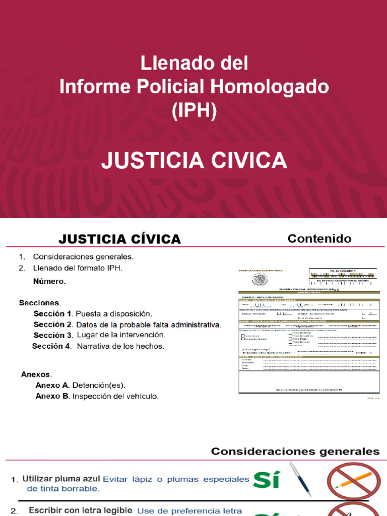 Guia Llenado IPH Justicia Civica | PDF