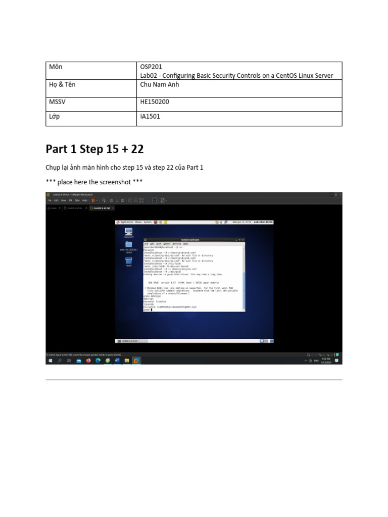 OSP201 Lab02 Chu NAm Anh HE150200 IA1501docx | PDF