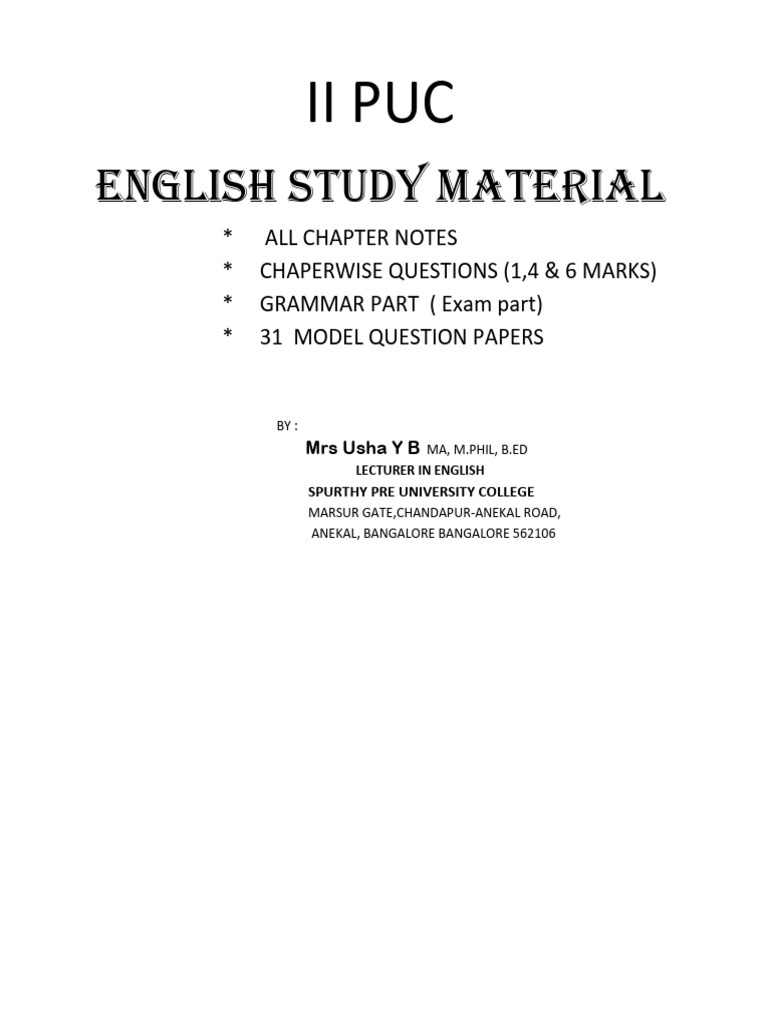 II PUC English Notes | PDF | Characters In Romeo And Juliet | Romeo And ...