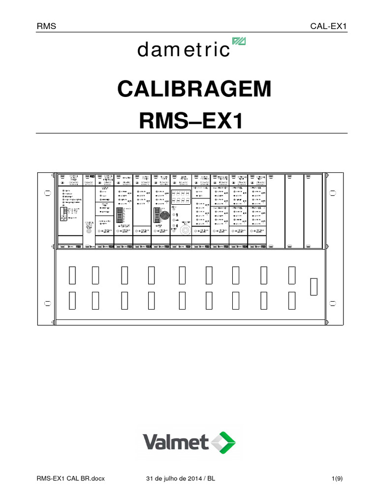 Dametric CALIBRAGEM RMS EX1 RMS-EX1 CAL BR - Docx 31 de Julho de 2014 ...