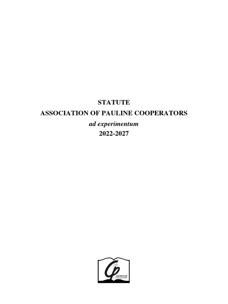 Statuto Cooperatori ENG | PDF | Paul The Apostle | Catholic Church