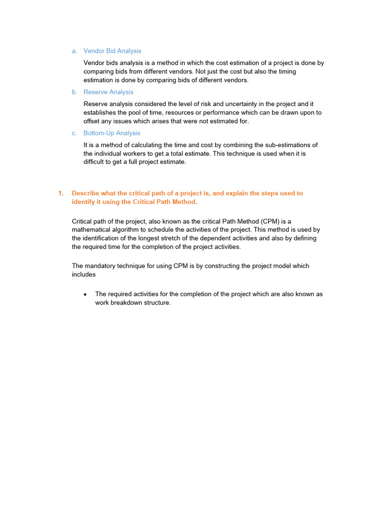 Vendor Bid Analysis | PDF