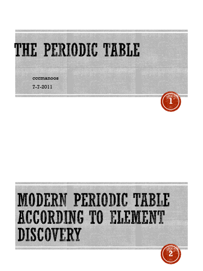 The Periodic Table | Download Free PDF | Ion | Atoms