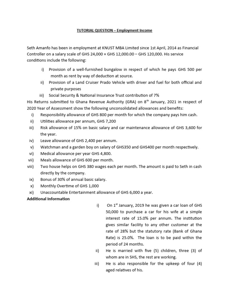 Tutorial Question | Download Free PDF | Salary | Employment