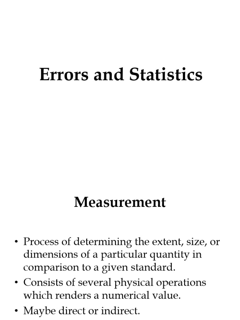 Lecture 3 - Errors and Statistics and Probable Errors | PDF ... Lecture 3 - Errors and Statistics and Probable Errors | PDF ...